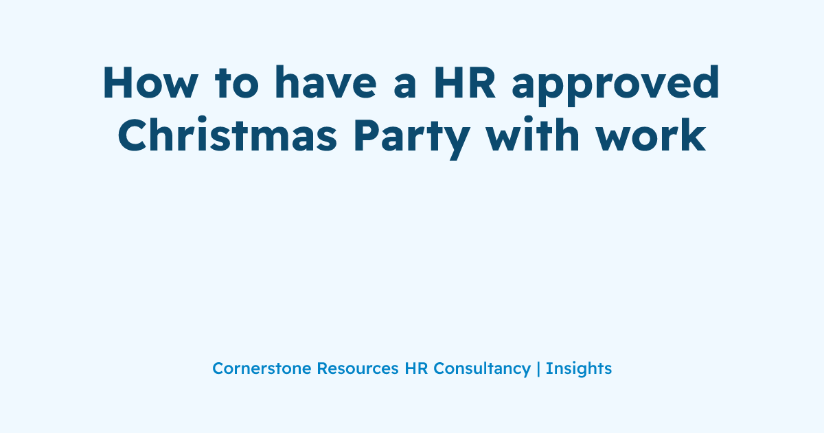 How to have a HR approved Christmas Party with work